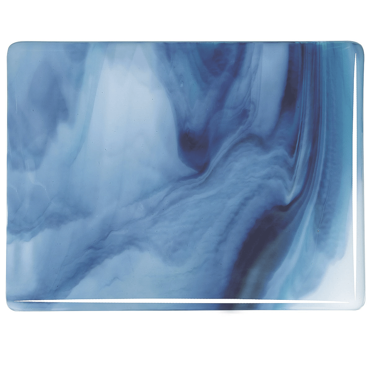 White Opalescent, Turquoise Blue Transparent, Midnight Blue Transparen